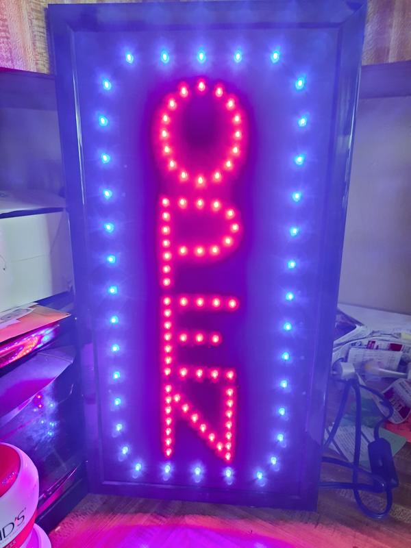 Alpine LED Rectangular Signs 10 x 19 x 1 Open 12W Pack Of 2 Signs ...