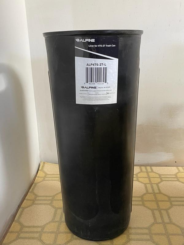 Alpine Industries 27 Gallon Stainless Steel Recycling Can Black in the ...