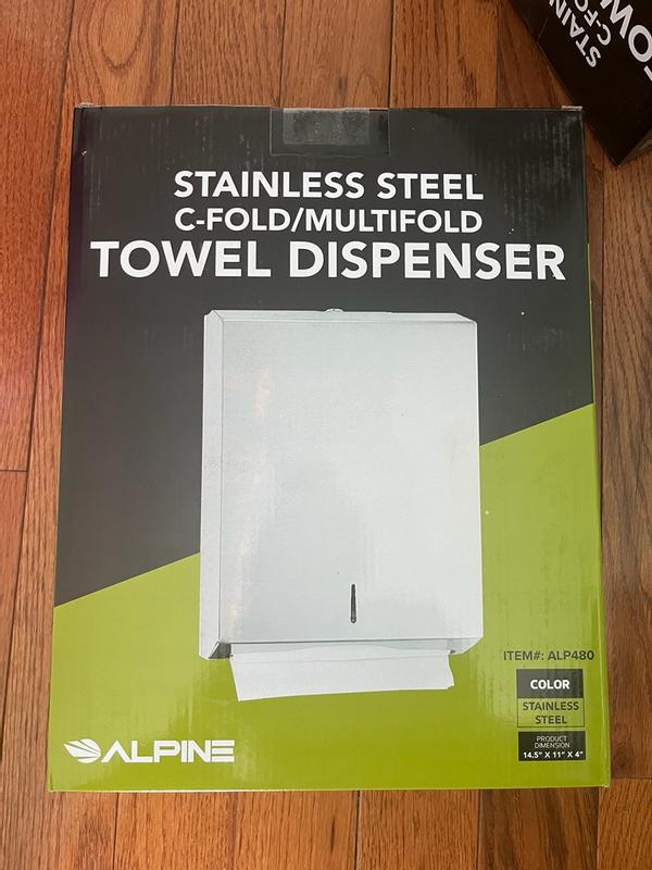 Alpine Industries Stainless Steel Wall Mount Commercial C-Fold Multi ...