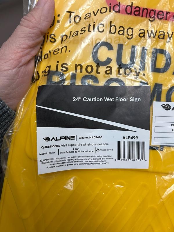 Alpine Industries 5-Pack 24-in H Foldable Bilingual Yellow Caution Wet ...