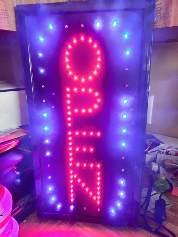 Alpine LED Rectangular Signs 10 x 19 x 1 Open 12W Pack Of 2 Signs ...