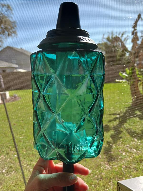 TIKI 2-Pack 68-in Blue Glass Garden Torch 1122125 at Lowes.com