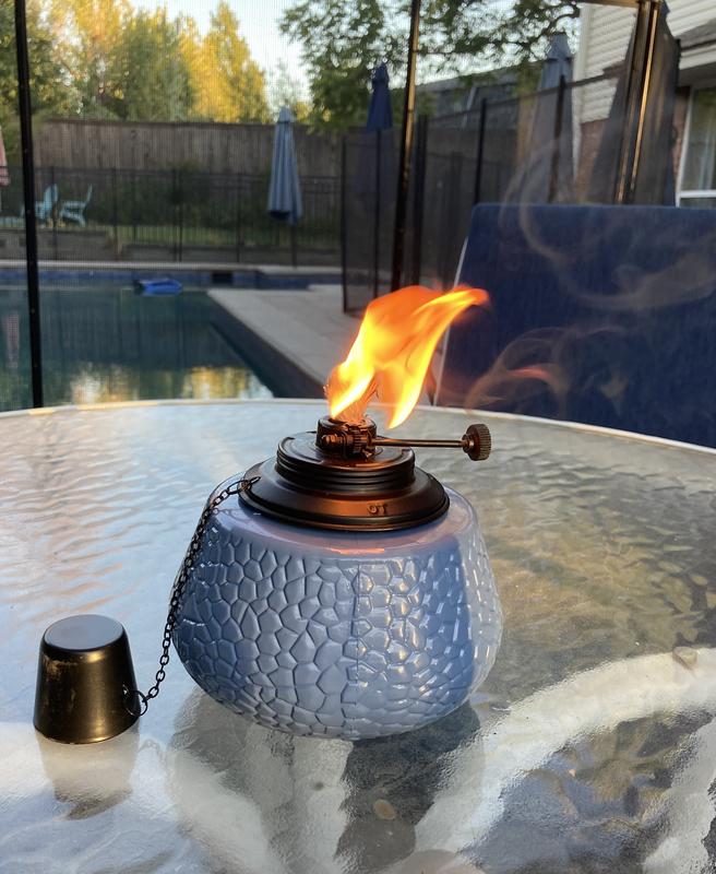 TIKI Tabletop Torch 1-in Blue Glass Citronella Tabletop Torch 1123065 ...