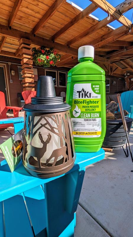 TIKI Woodsy Table Torch 1-in Brown Steel Citronella Tabletop Torch ...