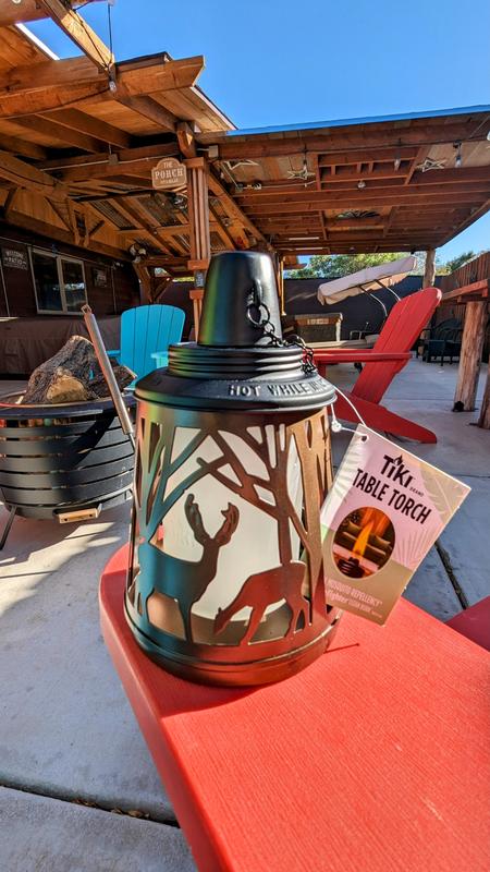 TIKI Woodsy Table Torch 1-in Brown Steel Citronella Tabletop Torch ...