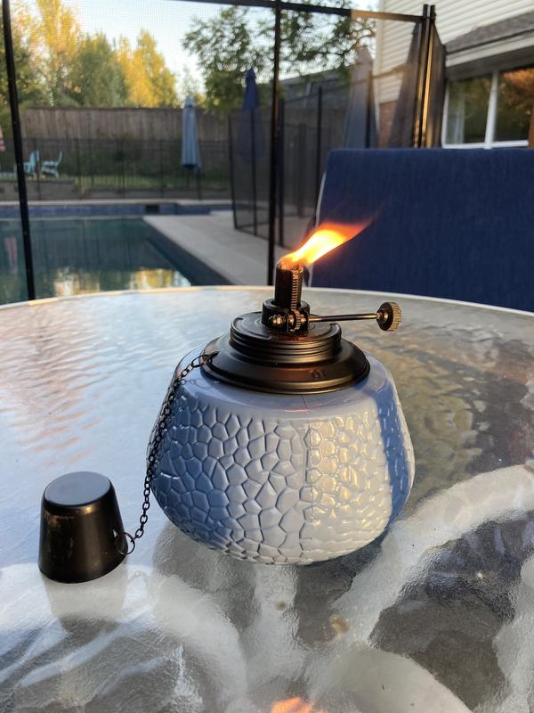 TIKI Tabletop Torch 1-in Blue Glass Citronella Tabletop Torch 1123065 ...