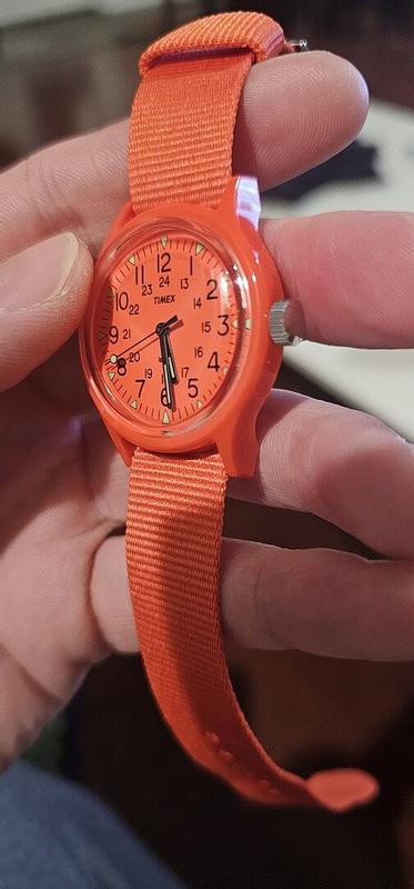 Timex Men's Quartz Analog Orange Nylon Watch, 36mm - Macy's