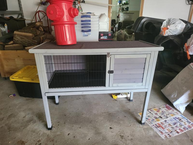 DuMOR 1-Story Outdoor Raised Rabbit Hutch, 47.2 in. x 22.4 in. x 37.4 ...