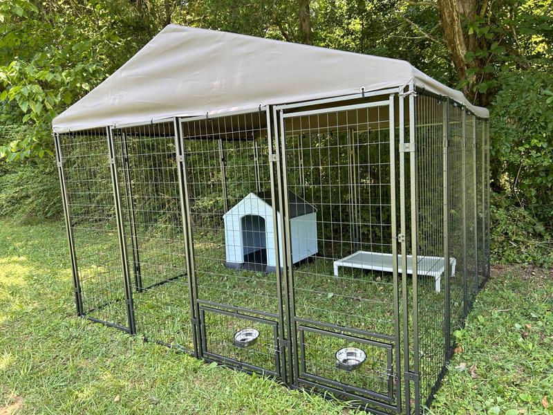 Veikous 6 ft. x 10 ft. x 10 ft. Welded Wire Outdoor Dog Kennel ...