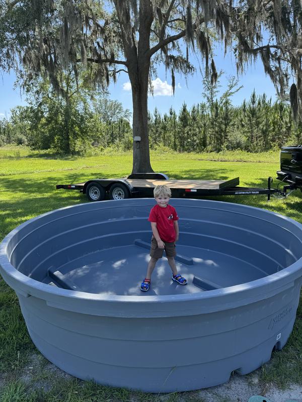 Century 1000 Gallon Poly Tank 9 ft. x 28 in. Round with Drain Grey at ...