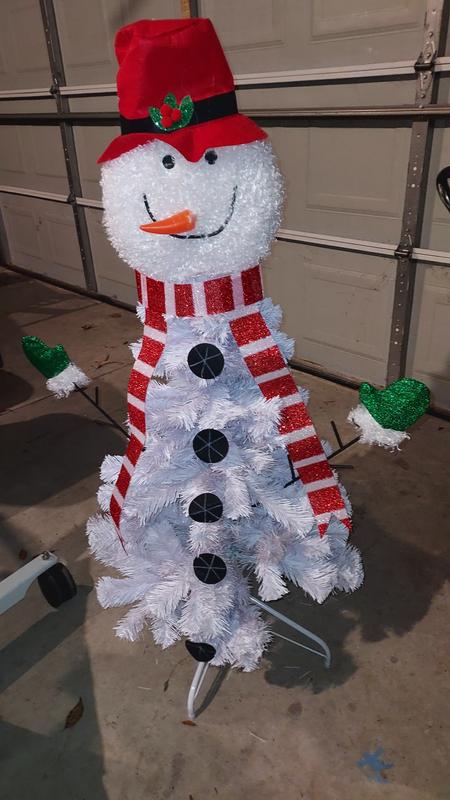 Nearly Natural 4 ft. Snowman Artificial Christmas Tree with 234 ...