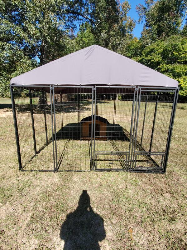 Veikous 6 ft. x 10 ft. x 10 ft. Welded Wire Outdoor Dog Kennel ...