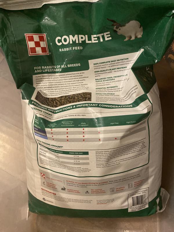 Purina Complete Pelleted Alfalfa Rabbit Food, 25 lb. Bag at Tractor ...