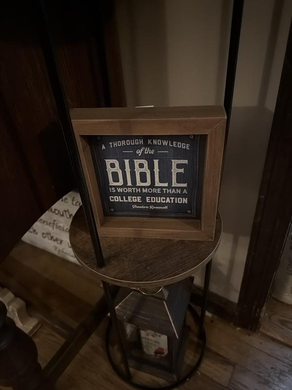 Open Road Brands Knowledge of The Bible Wood Table Art at Tractor Supply Co