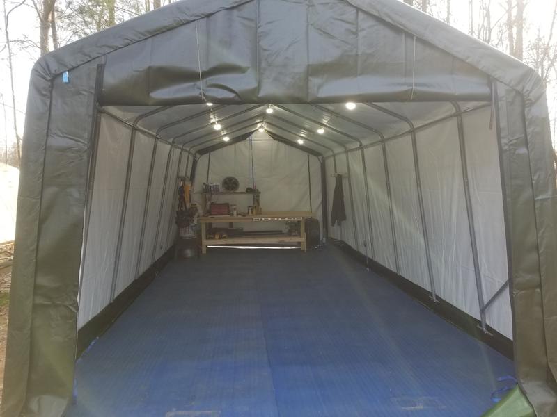 ShelterLogic 13 ft. x 28 ft. x 10 ft. Custom Peak Shelter, Green at ...