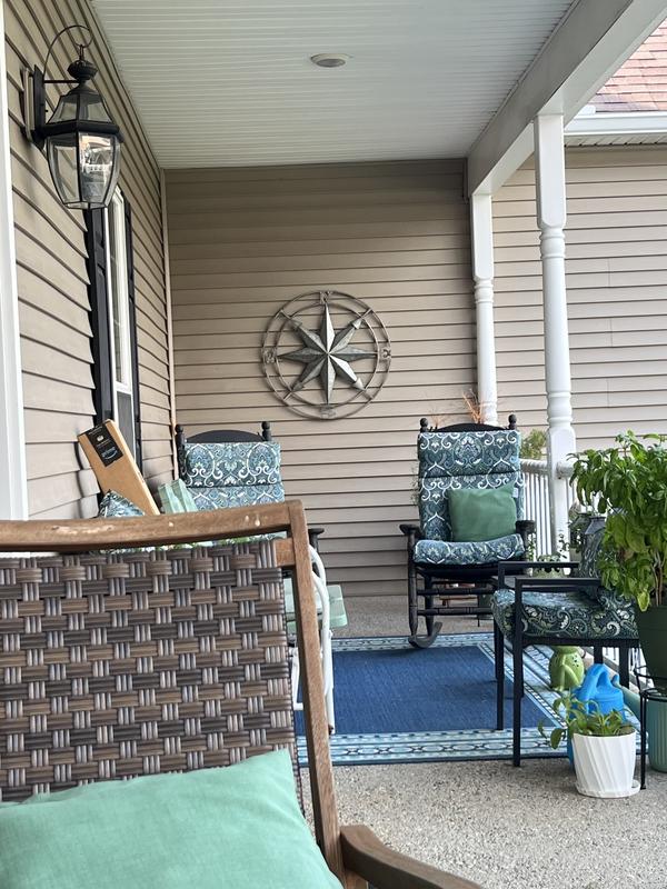 Harper & Willow Silver Metal Compass Farmhouse Outdoor Wall Decor, 35 ...