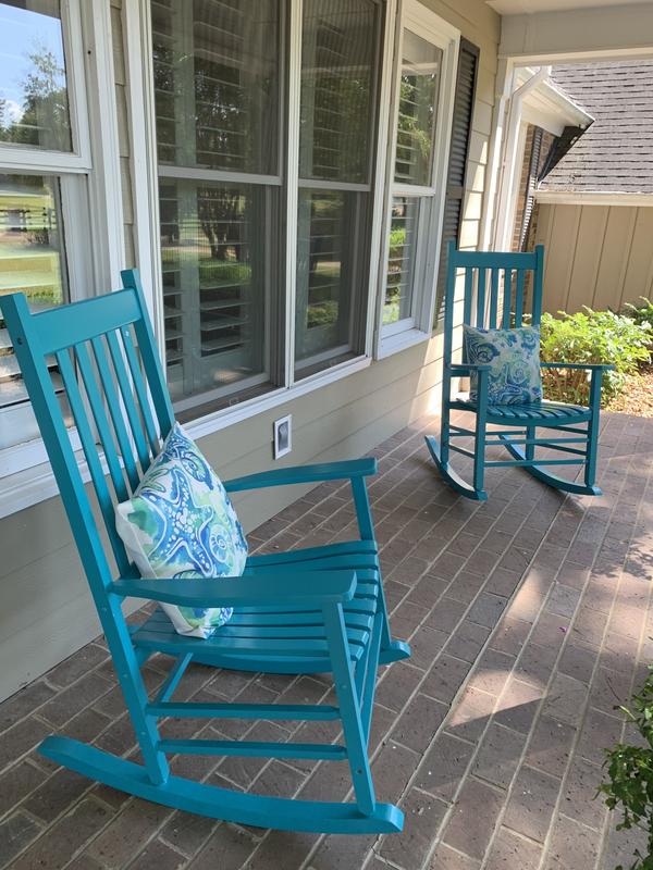 Shine Company Outdoor Meridian Wood Patio Rocking Chairs, 2-Pack at ...