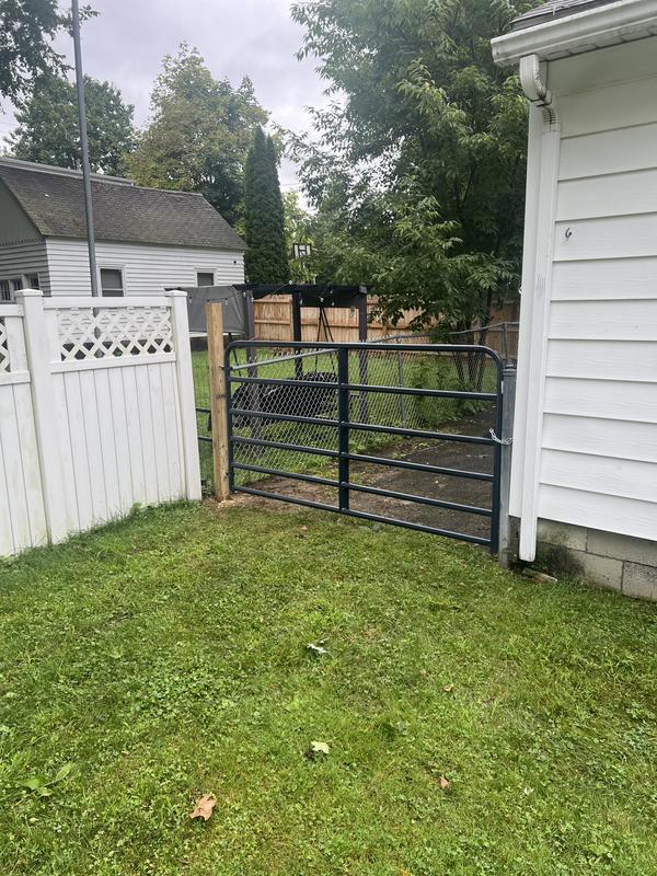 CountyLine 8 ft. x 4 ft. 6-Bar Utility Tube Gate, 1-3/4 in. Tube, Blue ...