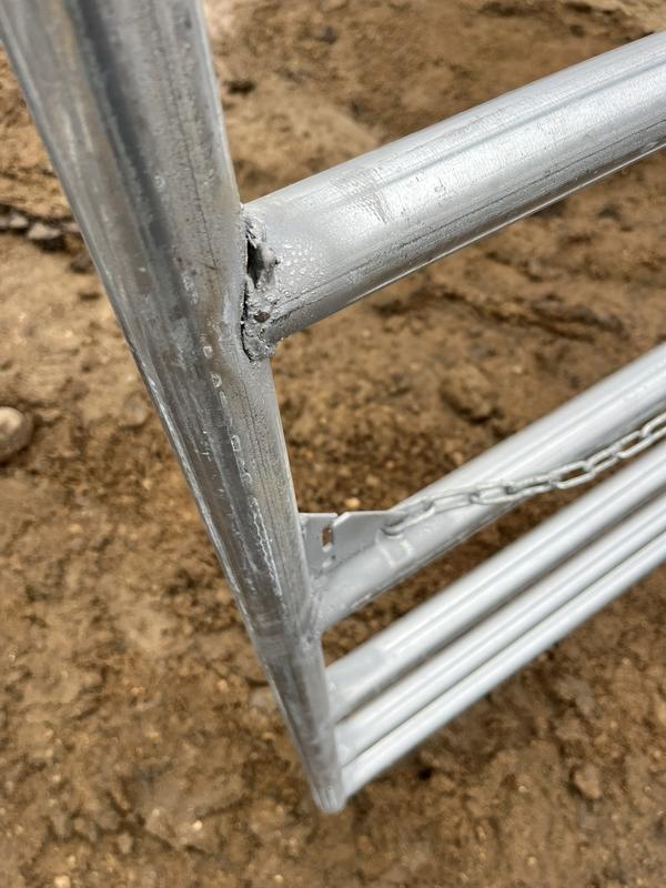 CountyLine 8 ft. x 50 in. 6-Bar Galvanized Tube Gate, 1-3/4 in. Tube at ...