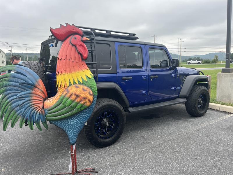 Red Shed Big Colorful Metal Rooster Statue, 6 ft., Blue/Orange at ...