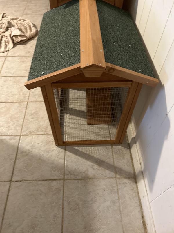 Hanover 2-Story Outdoor Wooden Elevated Rabbit Hutch with Ramp, Run ...