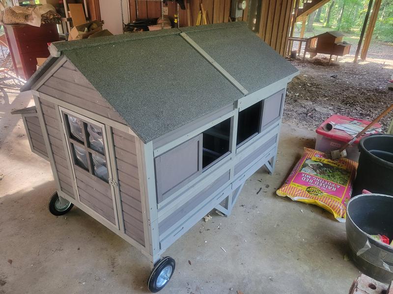 Aivituvin Extra-Large Wooden Chicken Tractor, 8 to 10 Chicken Capacity ...