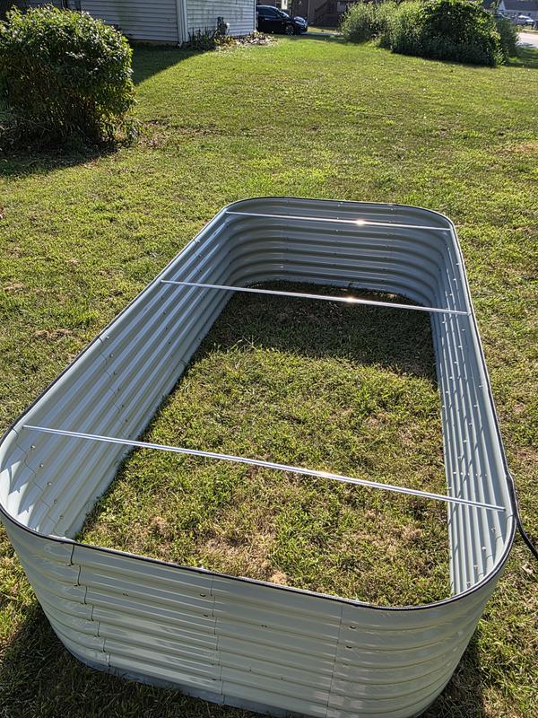 Veikous 8 ft. x 4 ft. x 2 ft. Galvanized Steel Raised Garden Bed ...