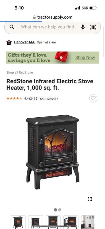 RedStone Infrared Electric Stove Heater, 1,000 sq. ft. at Tractor Supply Co