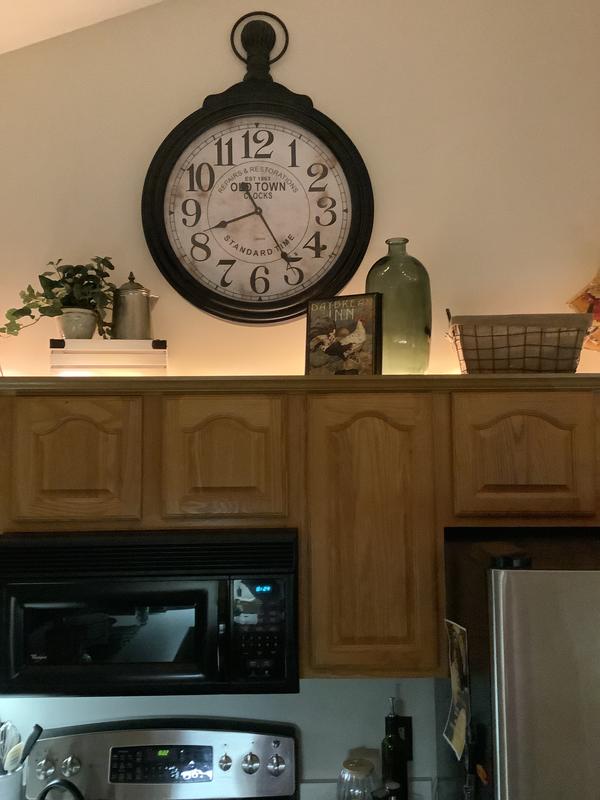 Harper & Willow 39 in. x 28 in. Vintage Wood Wall Clock, Brown at ...