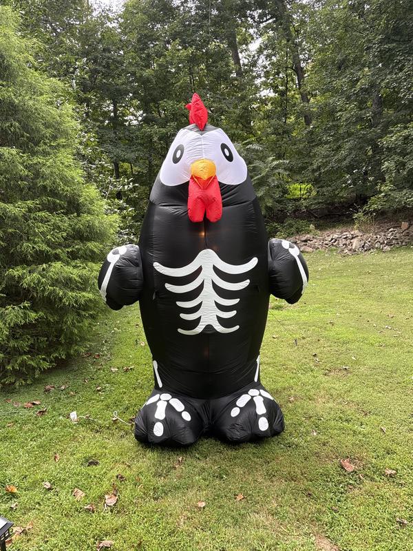 Gemmy8 ft. Indoor/Outdoor Skeleton Rooster Inflatable Halloween ...
