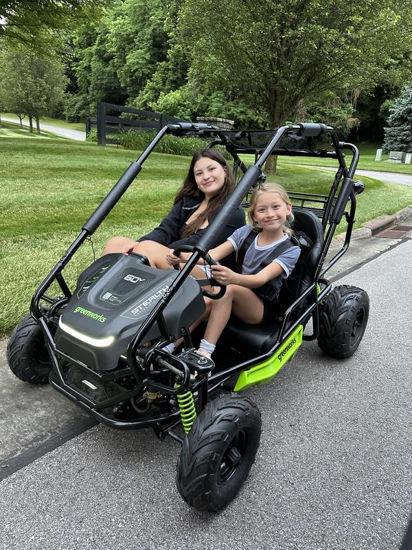 Greenworks Kids' 60V 2-Seater Stealth Battery-Powered Electric Go-Kart ...
