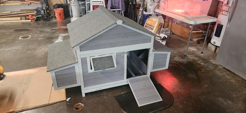Aivituvin Wooden Hen House Chicken Coop with Automatic Door, 2-4 ...
