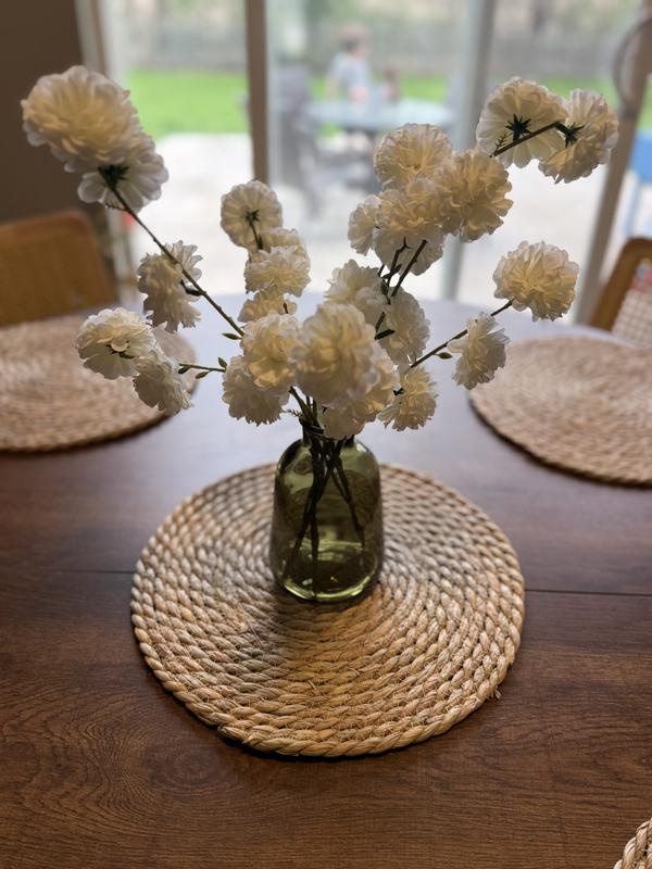 Red Shed Floral Glass Vase with Faux Zinnias, 14 in., Green at Tractor ...
