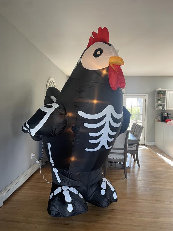 Gemmy8 ft. Indoor/Outdoor Skeleton Rooster Inflatable Halloween ...