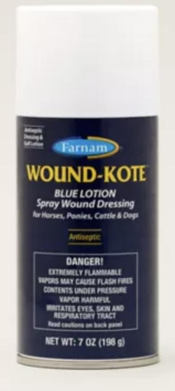 Farnam Wound-Kote Blue Lotion Spray Wound Dressing for Horses, Cattles ...