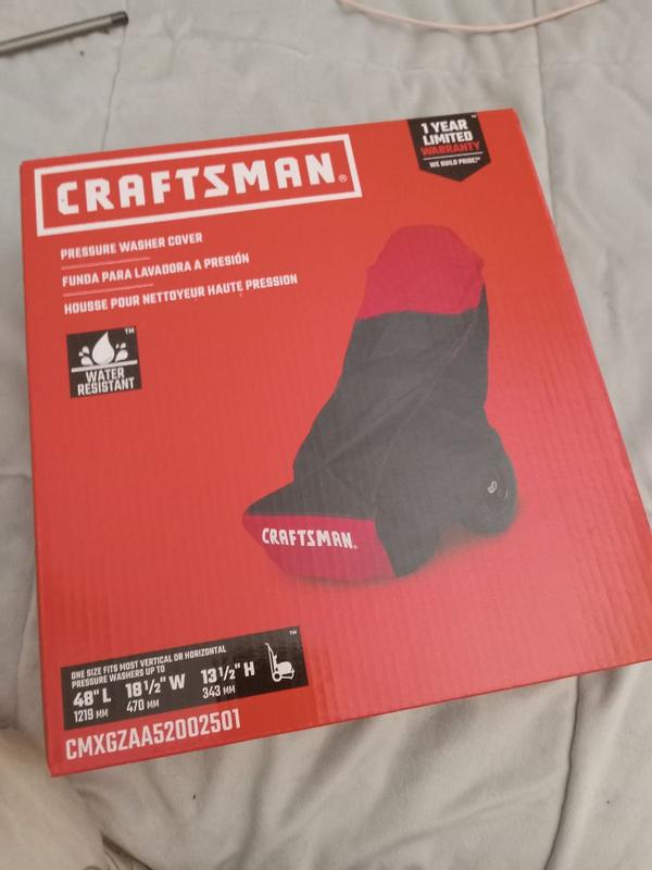 CRAFTSMAN 50-in L x 20.5-in W x 16-in H, Black, Pressure Washer Cover ...