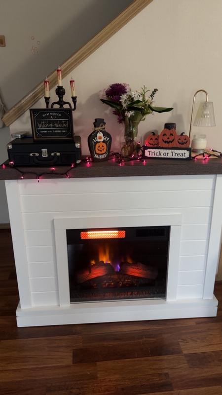 Duraflame 47.38-in W x 38.77-in H x 11.5-in D Calvin Brown Finished MDF ...