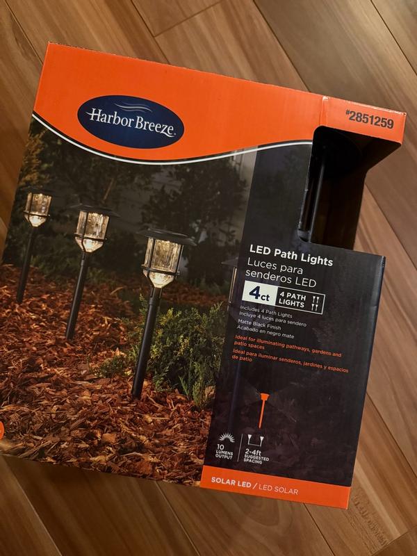 Harbor Breeze 4-Pack pathway light 10-Lumen Black Solar LED Outdoor ...