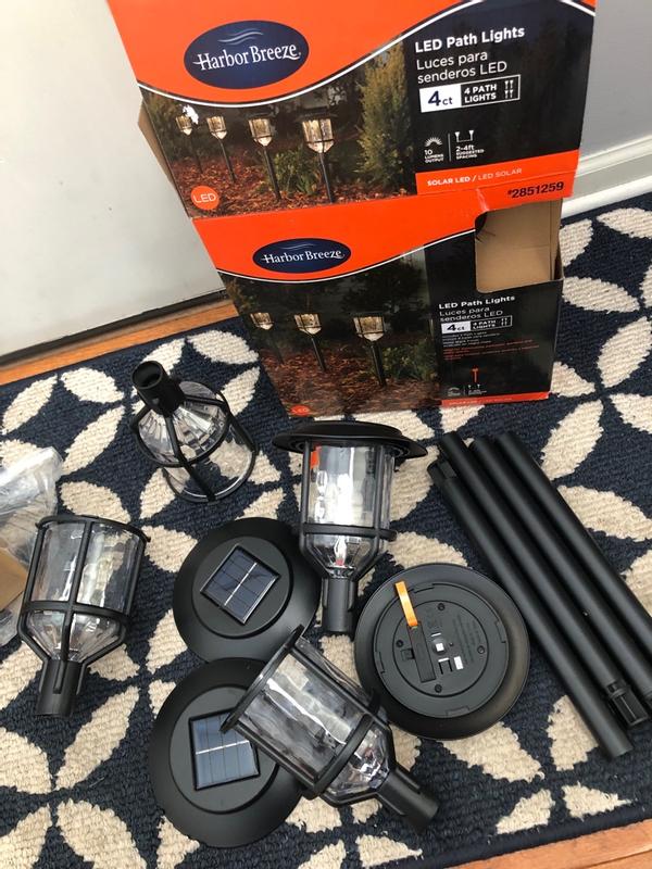 Harbor Breeze 4-Pack pathway light 10-Lumen Black Solar LED Outdoor ...