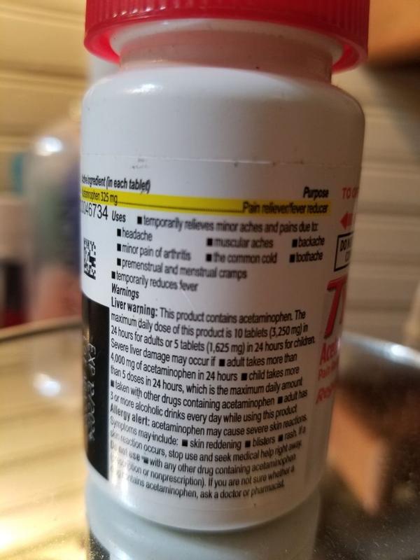 Tylenol Ingredients Label