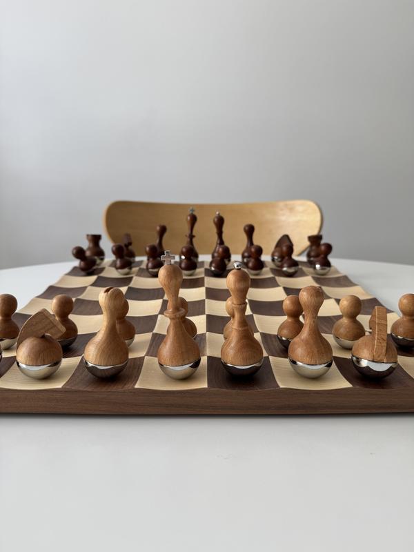 Umbra Wobble Chess Set Walnut Chess in the Board Games department at ...