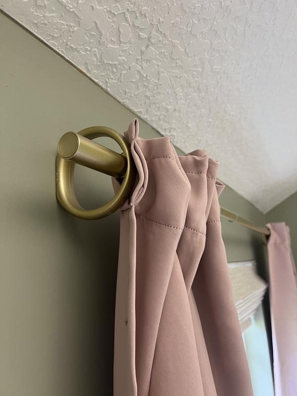 Umbra Ringlet 42-in to 120-in Gold Steel Single Curtain Rod with ...