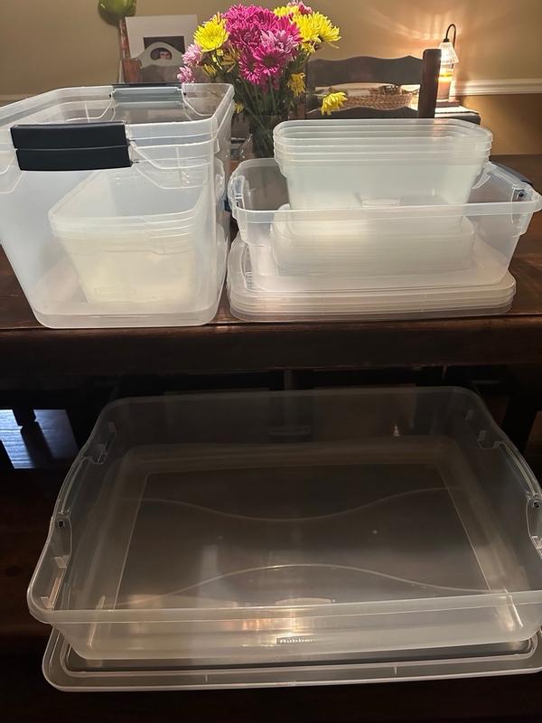 Rubbermaid 16 Pack Stackable Plastic Storage Bins with Snap Tight Lids ...