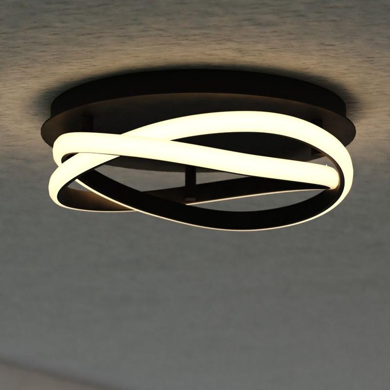 Cascadia North End 1-Light 13-in Matte Black Indoor/Outdoor LED Flush ...