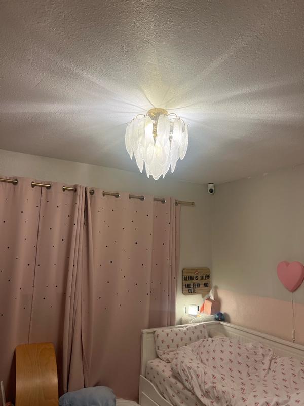 Cascadia Burbank 13.5-in Muted Gold Indoor 4 -Light Semi-flush Mount ...