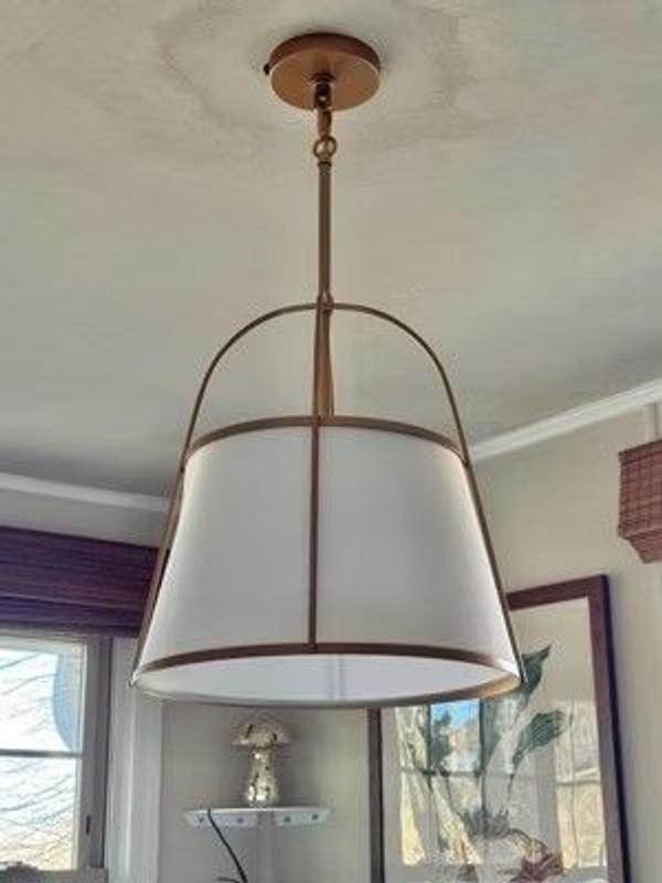 Cascadia Marion 1 -Light Mystic Gold Mid-century Linen Cone Medium ...