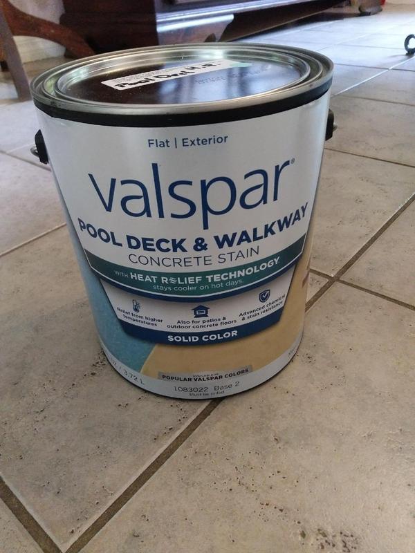 Valspar Pool Deck Walkway Ultra White Acrylic Flat Concrete stain ( 1 ...
