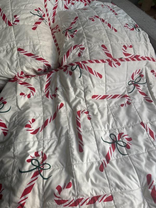 Hallmark Bedding Candy Canes Holiday 3-Pc. Quilt Set - Macy's