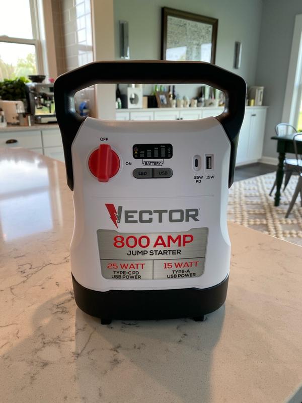 VECTOR 800 -Amp 12 -Volt Portable Car Battery Jump Starter in the Car ...