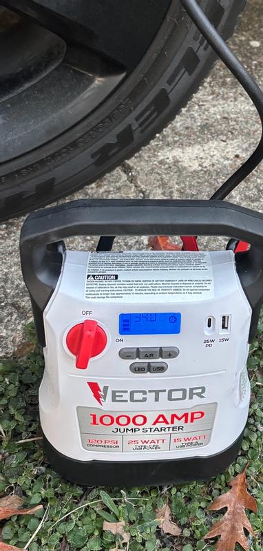 VECTOR 1000 -Amp 12 -Volt Portable Car Battery Jump Starter in the Car ...